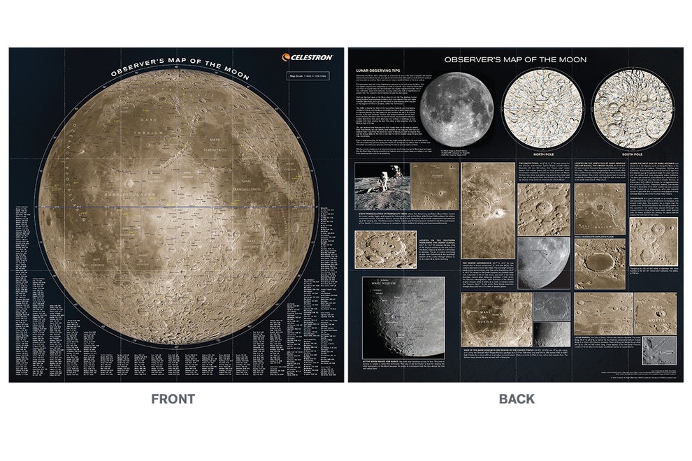 Buy Celestron Observer's Moon Map for Lunar Study at Vorion Scientific ...